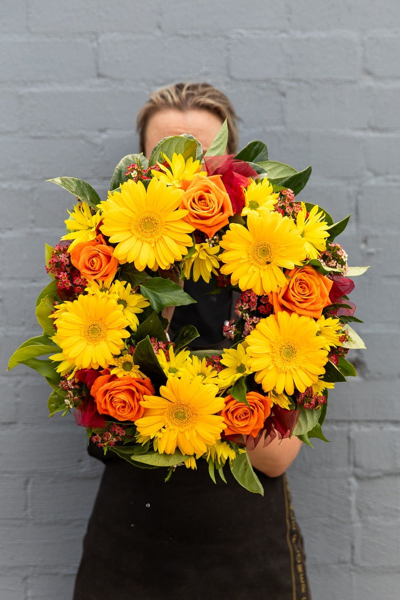 Funeral Wreath -Bright | Donvale Flower Gallery